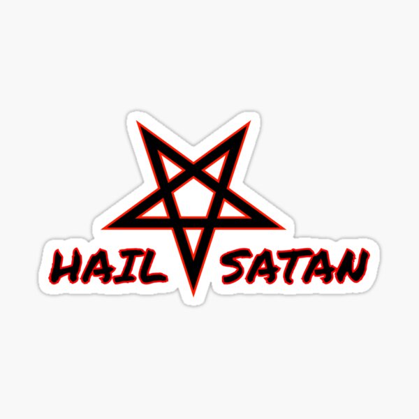 "HAIL SATAN" Sticker for Sale by adamellie1850 | Redbubble