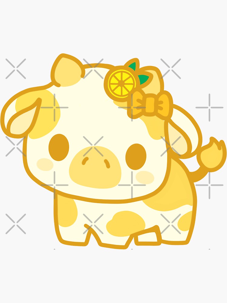 "lemon cow" Sticker for Sale by papillonpress | Redbubble
