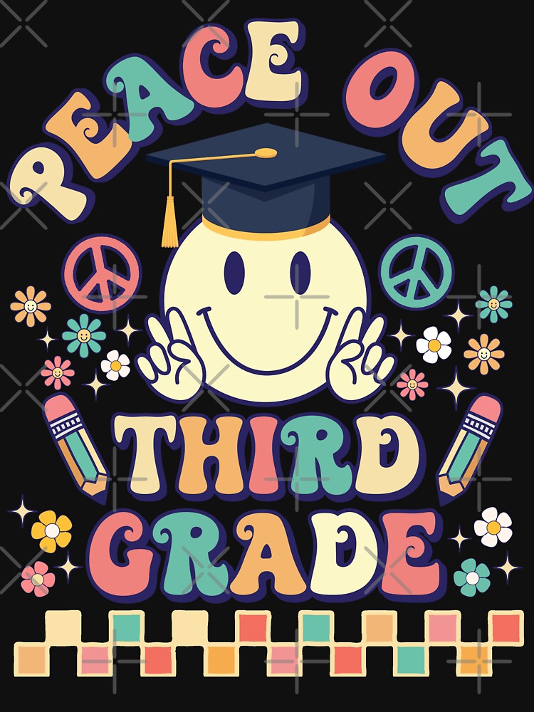 "Peace Out Third Grade Retro Groovy 3rd Grade Teacher Student ...