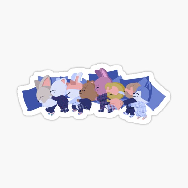 "Stray Kids SKZOO Sleeping in Pajamas" Sticker for Sale by imsofandom ...