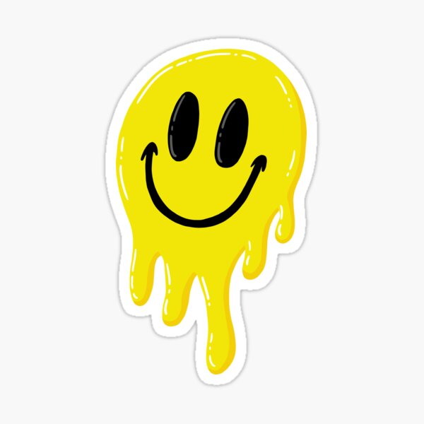 "Classic Tripping Symbol - Melting Happy Face" Sticker for Sale by ...