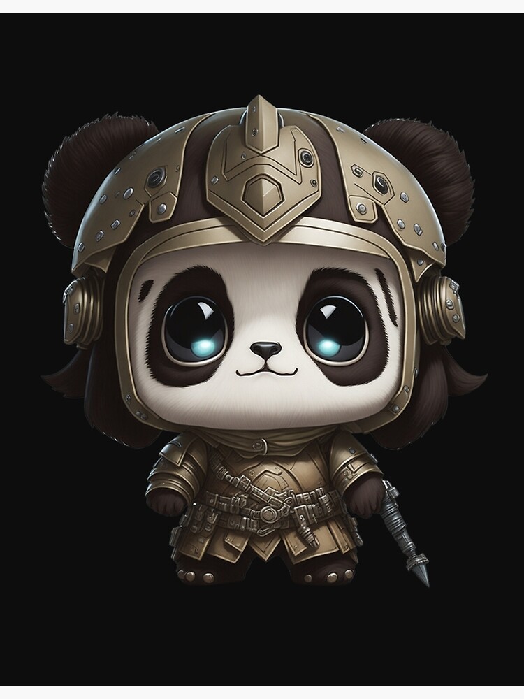 Cute Pandalorian Panda Digital Chibi Art Premium Matte Vertical Poster ...