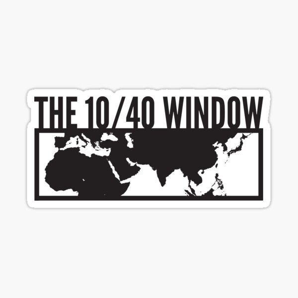 "The 10/40 Window in Black" Sticker for Sale by malynaangelique | Redbubble