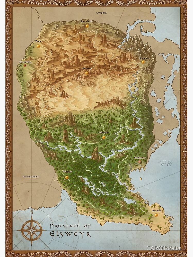 "Tamriel - Elsweyr Map" Poster for Sale by CAROTdraws | Redbubble