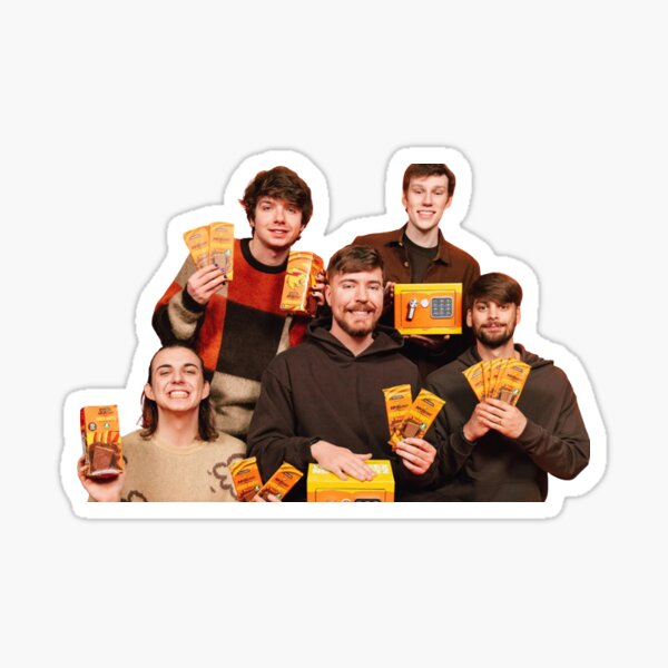 "Mr Beast and friends with feastables " Sticker for Sale by vpink1 ...