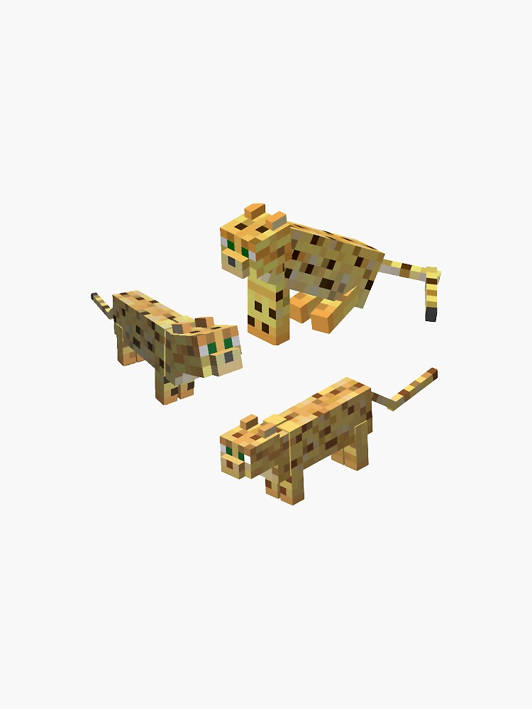 "Minecraft ocelot 3pack" Sticker for Sale by vpink1 | Redbubble