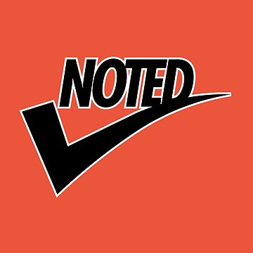 "Noted Sign Sticker for Work in Swoosh Style" Sticker for Sale by DHC ...