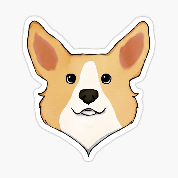 "corgi face" Sticker by haakondesign | Redbubble