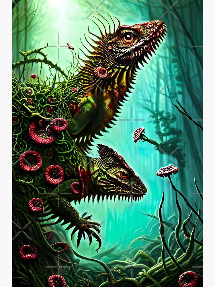 "Reptile Beasts Floral Amalgam - Alex&Scales - Horror AI Generated Art ...