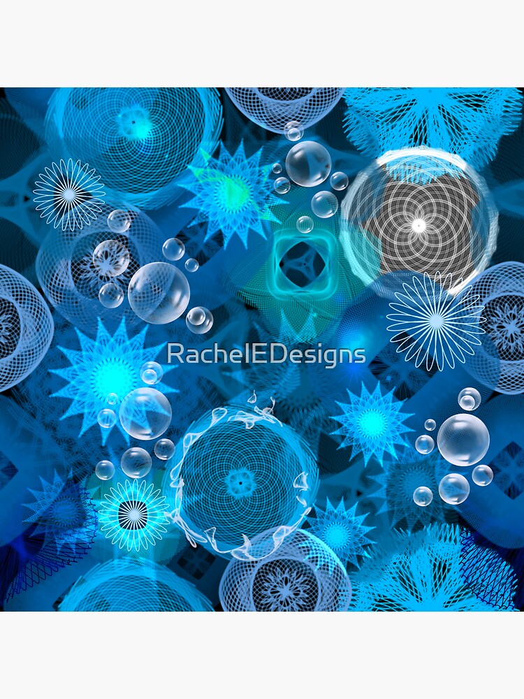 "Ocean Patterns: a Patterned Spirograph Collage" Sticker for Sale by ...