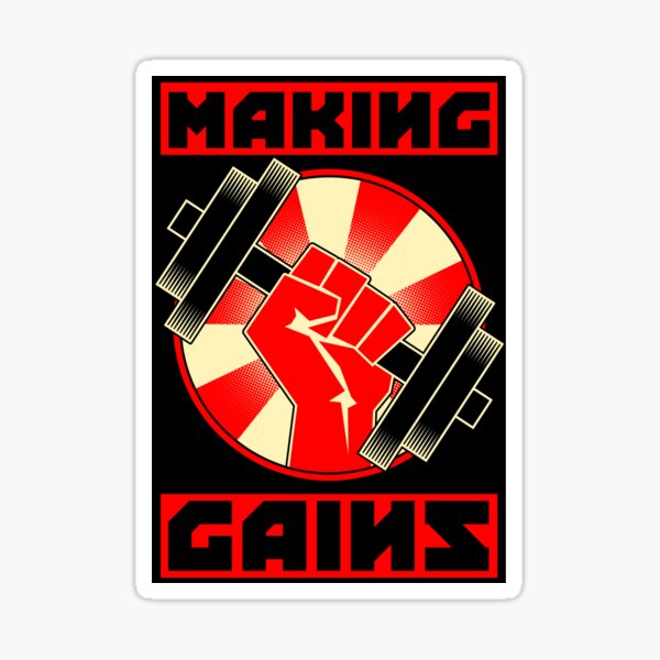"Making Gains (Vintage)" Sticker for Sale by DrRoger | Redbubble