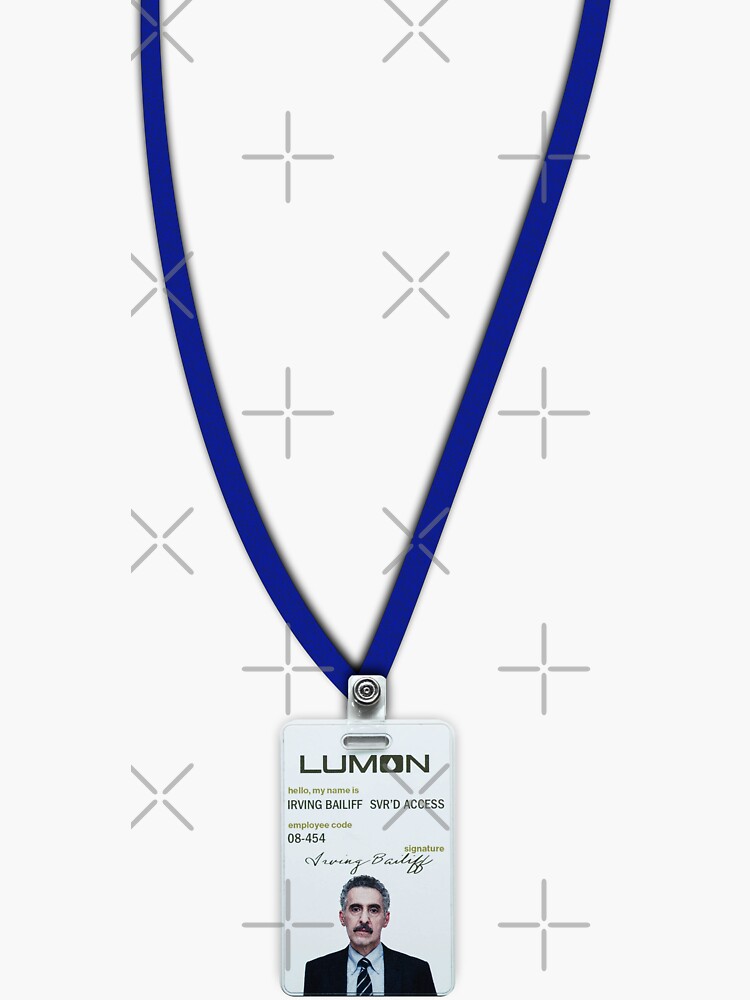 "Severance series lumon industries IRVING BAILIFF Badge fan works ...