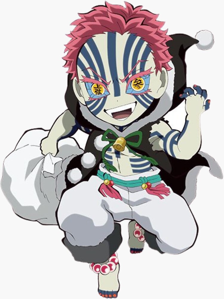 Pegatina For Sale Con La Obra Akaza Chibi Asesino De Demonios De Big Dar Redbubble