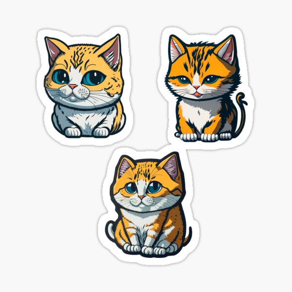 "set stickers orange cat" Sticker for Sale by yvessimp | Redbubble