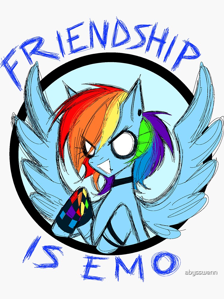 "friendship is emo " Sticker for Sale by ichigofraise | Redbubble
