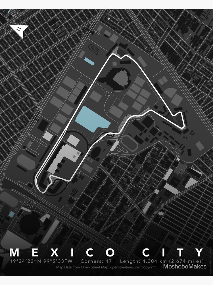 "Mexico City F1 Grand Prix, Autodromo Hermanos Rodriguez | Track Map ...