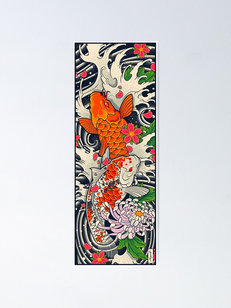 "Koi Fish Pond " Poster for Sale by Snapnfit | Redbubble