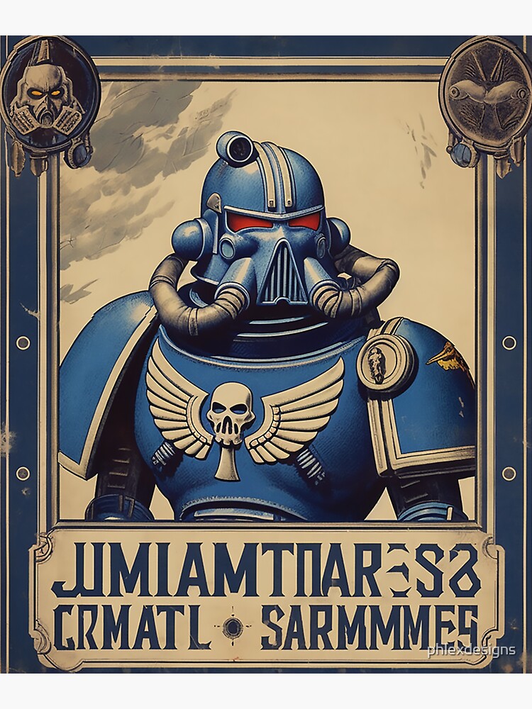 "Ultramarines Recruitment Poster T-Shirt Retro Vintage Scifi Style ...