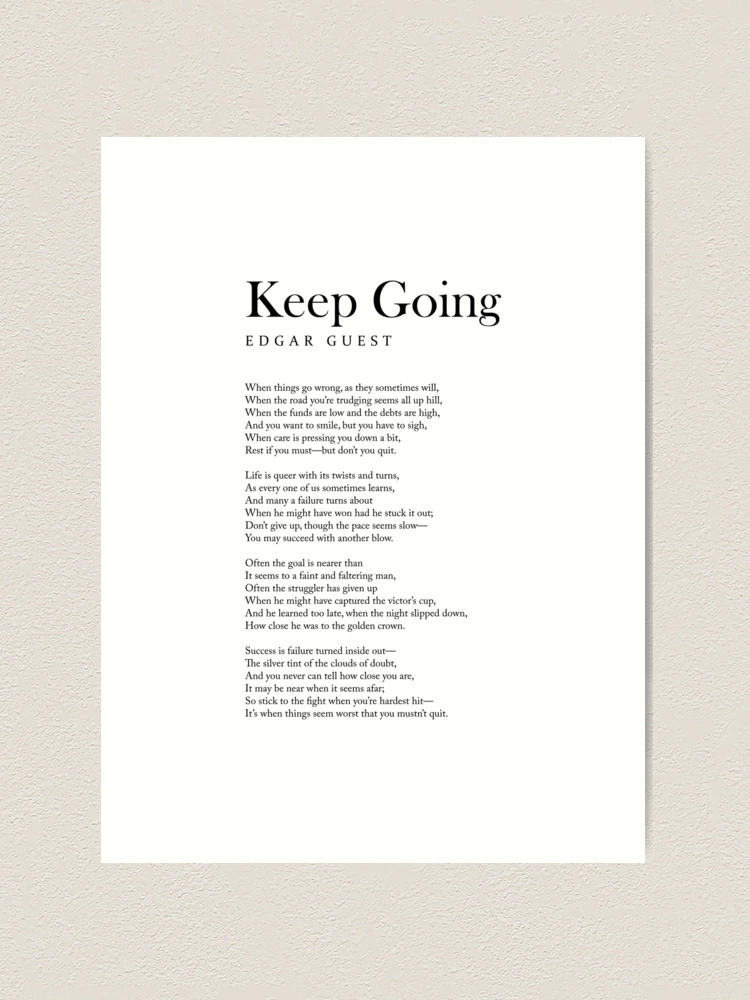 Keep Going Poem