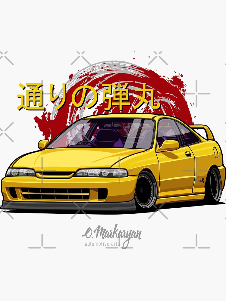 "Integra DC2 (yellow)" Sticker by OlegMarkaryan | Redbubble
