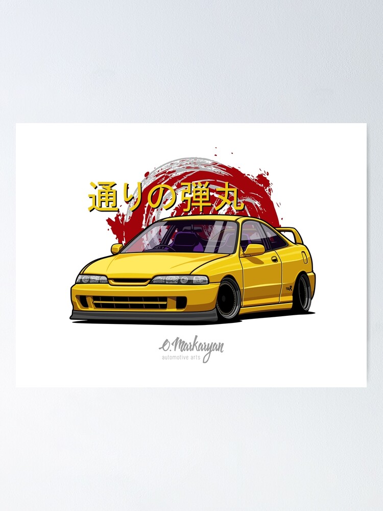 "Integra DC2 (yellow)" Poster for Sale by OlegMarkaryan | Redbubble