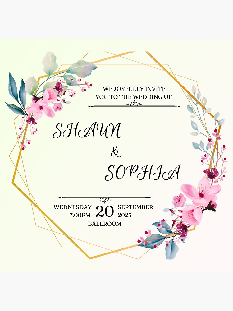 "Floral wedding invitation" Sticker for Sale by Minimabyayya | Redbubble