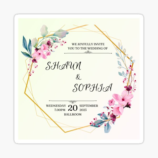 "Floral wedding invitation" Sticker for Sale by Minimabyayya | Redbubble