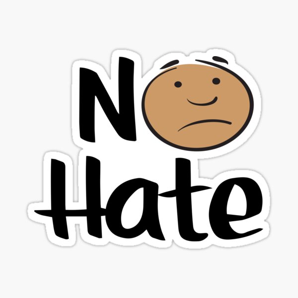 "No Hate Kid African American Cute Child With Frown" Sticker for Sale ...