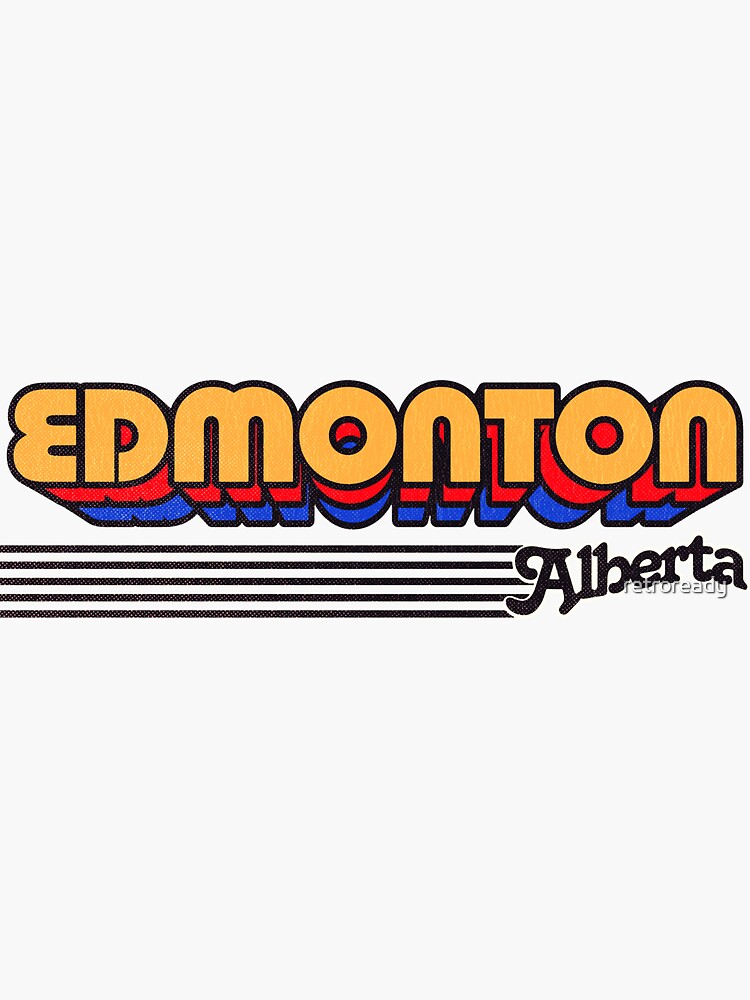 "Edmonton, Alberta | Retro Stripes" Sticker for Sale by retroready ...