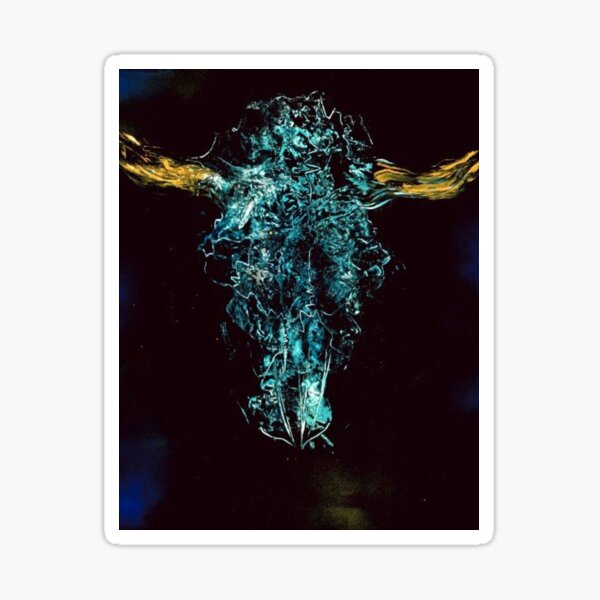 "Blue Bull Skull" Sticker for Sale by BeckCheck | Redbubble