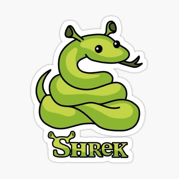 "Shrek Snake " Sticker for Sale by rzlatssunrise | Redbubble
