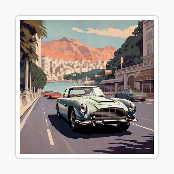 "Aston Martin DB5 Monaco " Sticker for Sale by Der-Chef | Redbubble