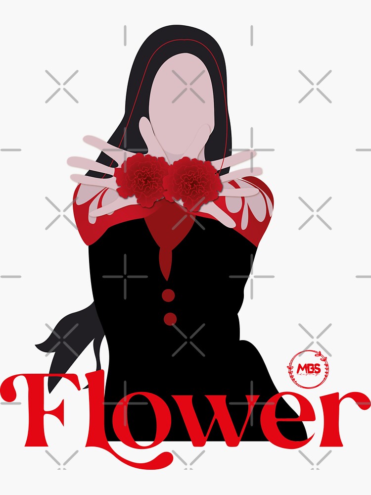 "jisoo flower silhouette design" Sticker for Sale by mbs-desing | Redbubble