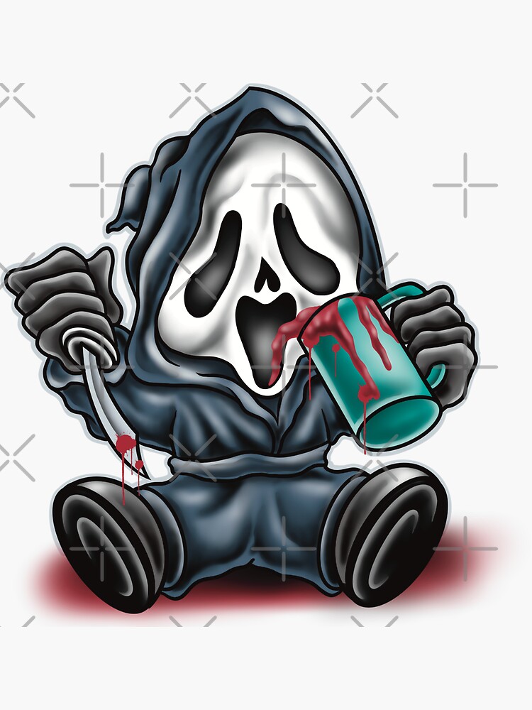 "Ghostface " Sticker for Sale by The-Ink-Pusher | Redbubble