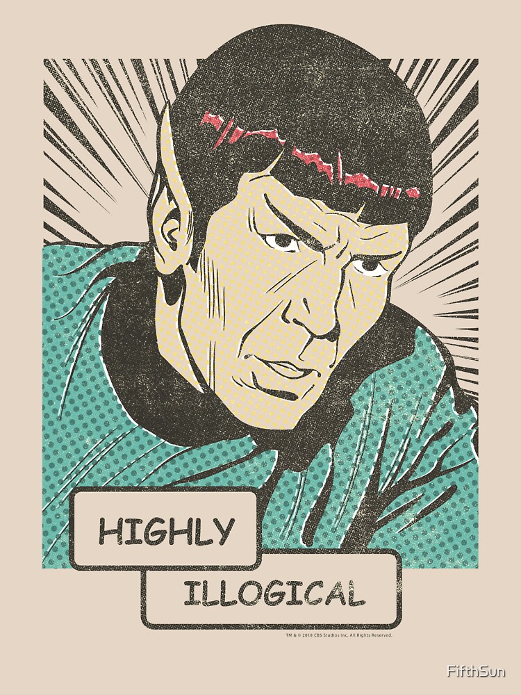 "Star Trek: The Original Series Spock Retro Highly Illogical Comic" T ...