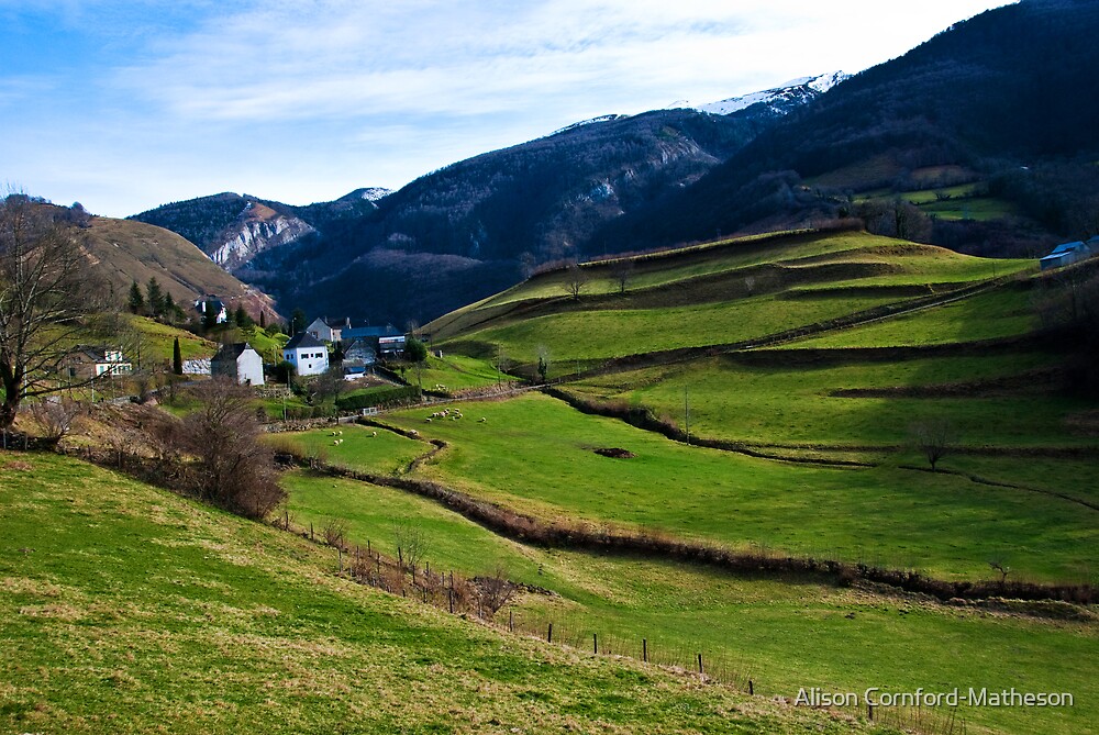 "Pyrenees Mountain Village - Sainte-Engrâce " by Alison Cornford ...