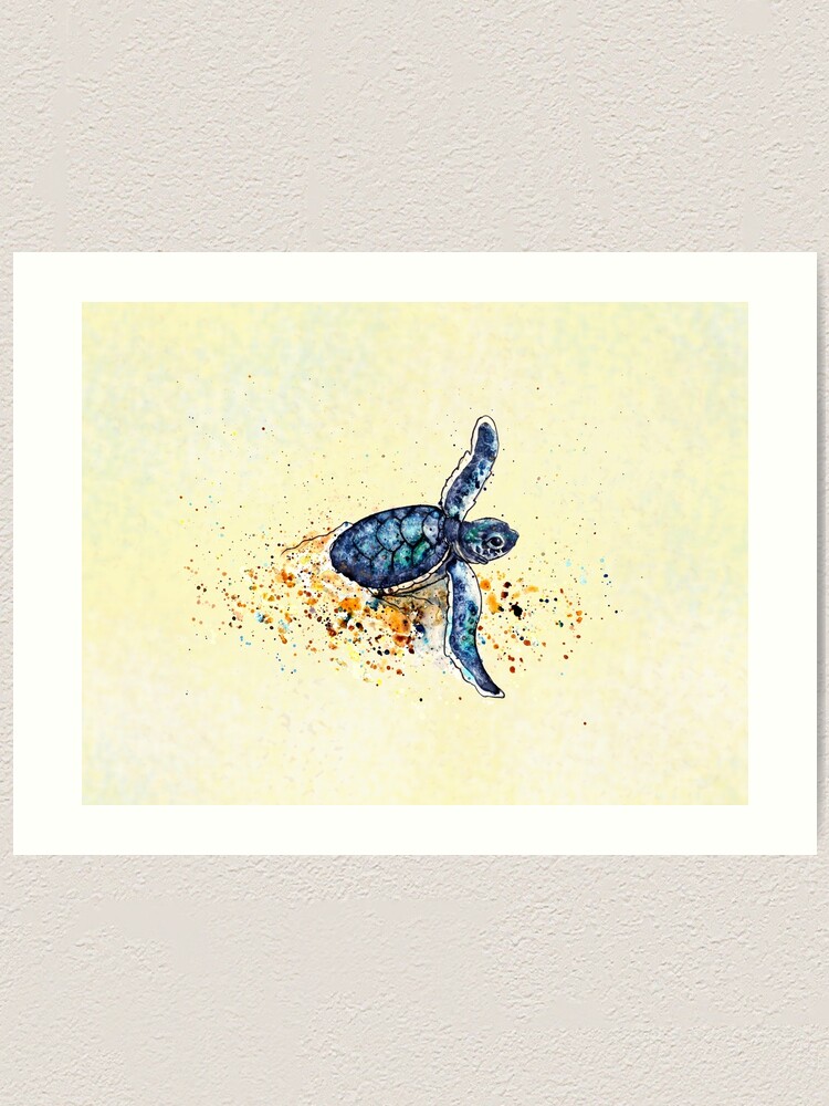 "Baby sea turtle hatching in the sand" Art Print for Sale by ...