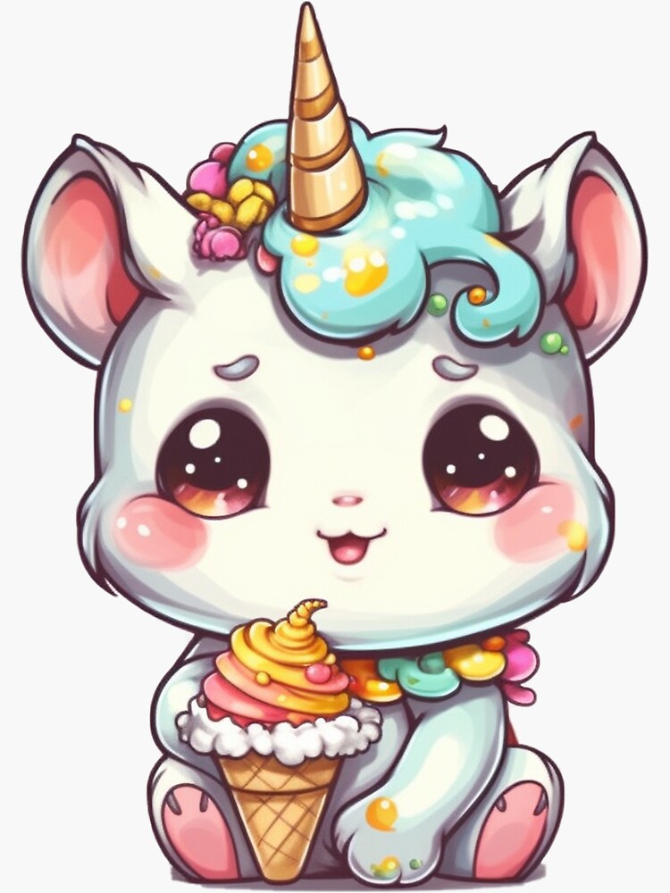 "Super Cute Unicorn Sticker, Unicorns, 2" Sticker for Sale by TopherK ...