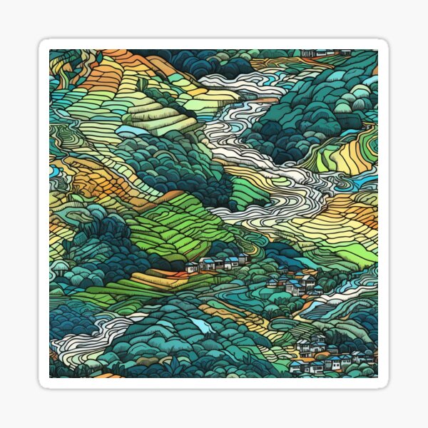 "Banaue Rice Terraces" Sticker for Sale by Rhyme-N-Reason | Redbubble