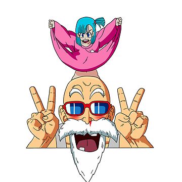 Pegatina for Sale con la obra «Maestro Roshi y Bulma» de KirabooStudios ...