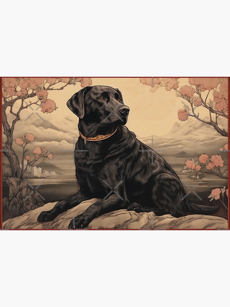 "Japanese art black labrador dog" Photographic Print for Sale by ...
