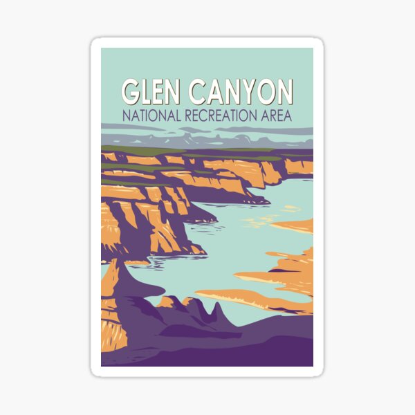 "Glen Canyon Lake Powell Travel Art Vintage" Sticker for Sale by ...