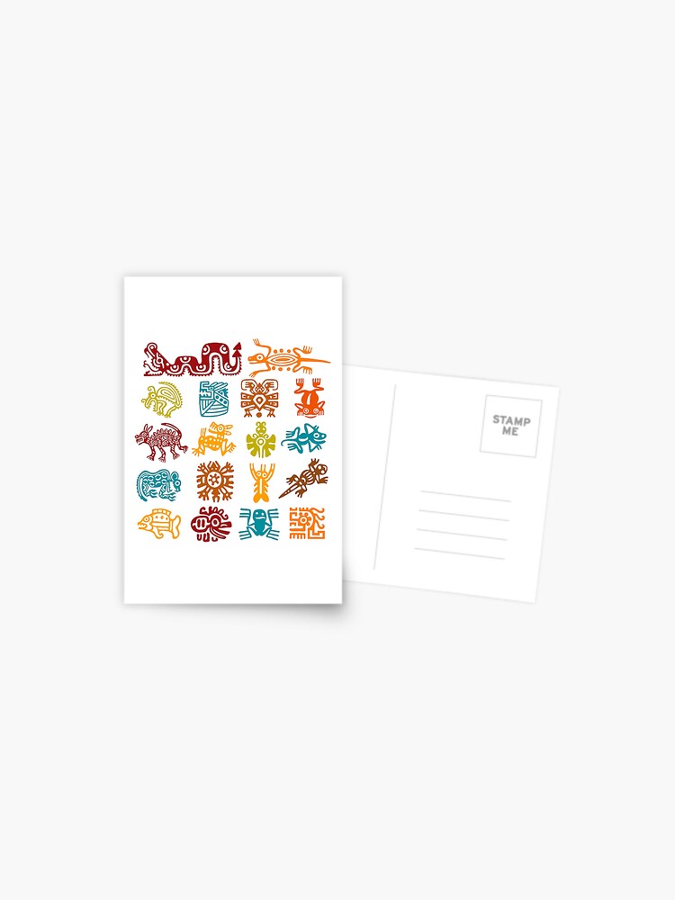 "Mexican Aztec Symbols" Postcard by edleon | Redbubble