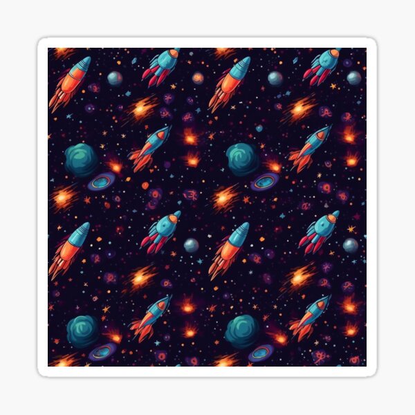 "Cosmic patterns: Cartoon cosmos" Sticker for Sale by lehoodesign ...