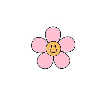 " pink smiley face flower" Sticker for Sale by yeehawboyy | Redbubble