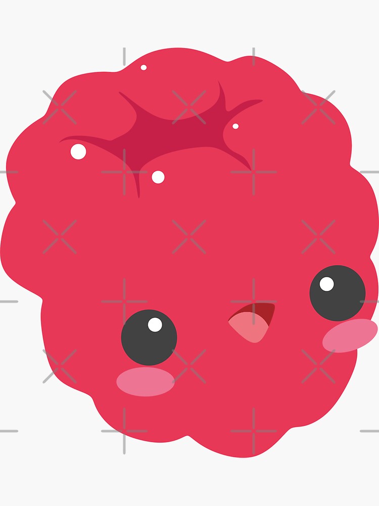 "Kawaii Raspberry" Sticker for Sale by Zipzadoo | Redbubble
