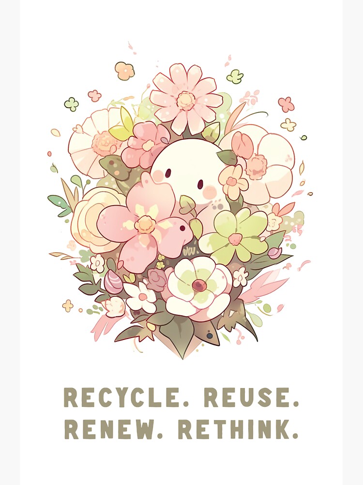 "Recycle Reuse Renew Rethink | Flower Sprite" Sticker for Sale by ...