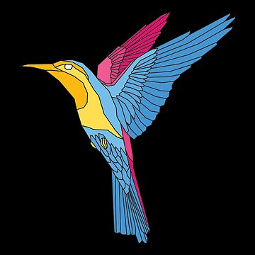"Pride bird: pansexual flag hummingbird" Stickerundefined by Kleze ...