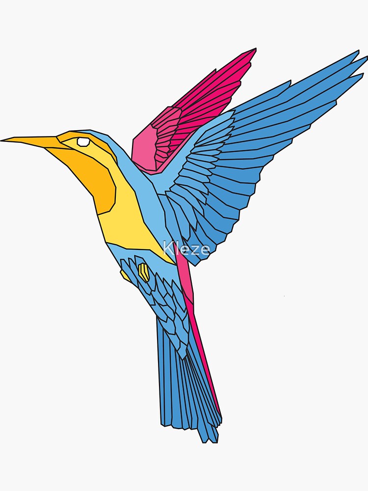 "Pride bird: pansexual flag hummingbird" Stickerundefined by Kleze ...
