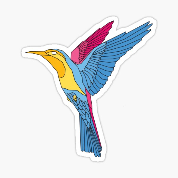 "Pride bird: pansexual flag hummingbird" Stickerundefined by Kleze ...